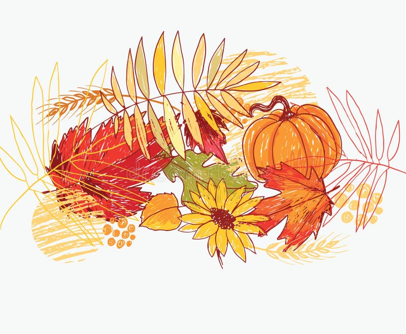Illustration d'automne illustration de vecteur. Illustration du floral ...