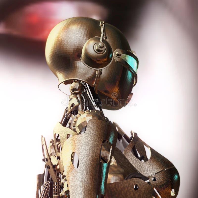 Illustration 3D Av En Fembot Stock Illustrationer - Illustration av ...