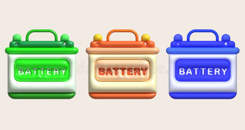 Illustration 3d, Battery with Positive Terminal, Negative Terminal Icon ...