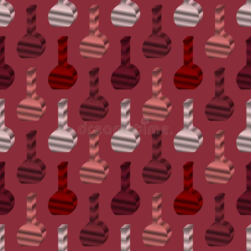 Illustration with 3d Bottle Figure Pattern Design in Red, Pink and ...