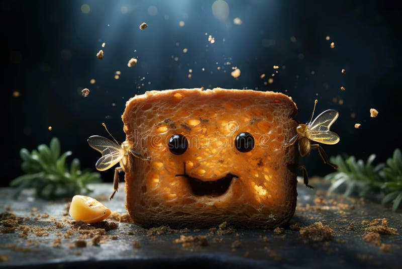 Illustration 3d of Bread Character Stock Illustration - Illustration of ...