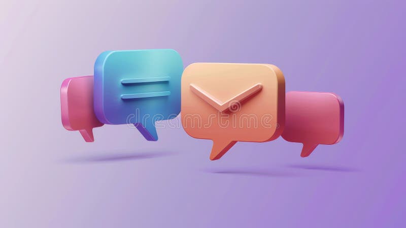 An Illustration of a 3D Chat Speech for a Message Box or Comment. a ...