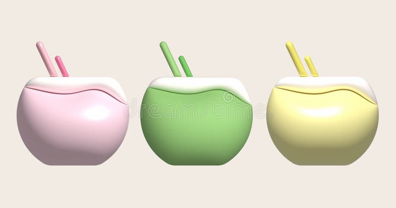 Illustration 3d. Coconut in Summer for Design Stock Illustration ...