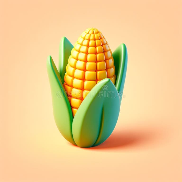 Corn Vegetable, 3d Animation Icon Stock Image - Image of sparse, seed ...