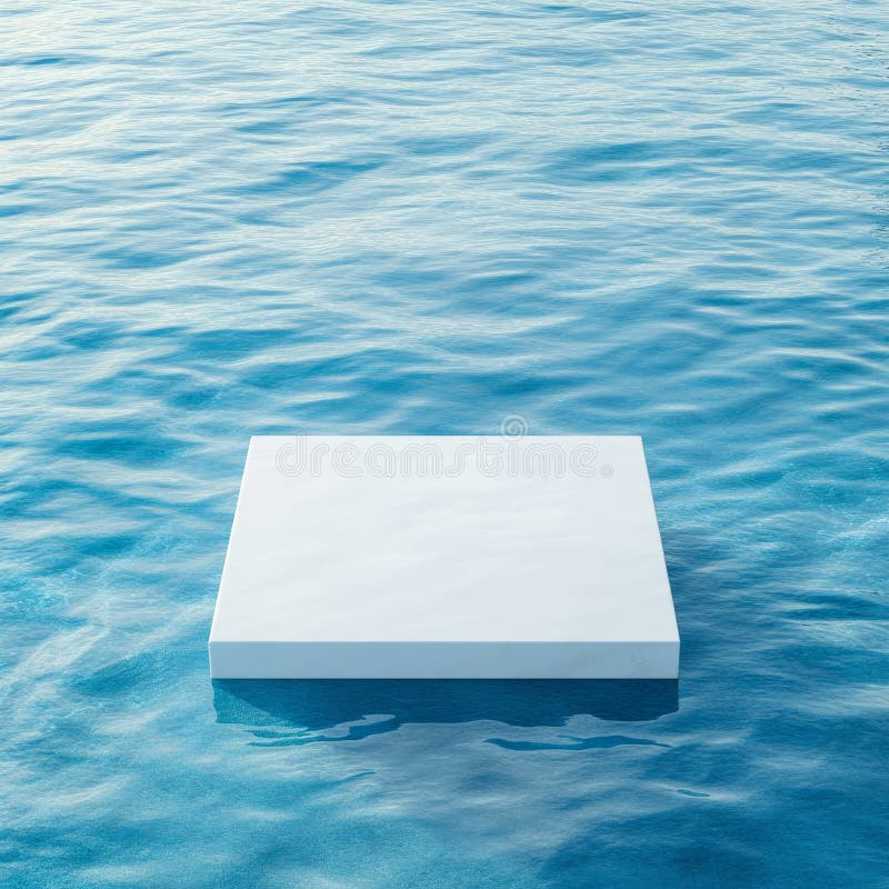 Illustration of a 3d Cube in the Water. 3d Rendering Stock Illustration ...