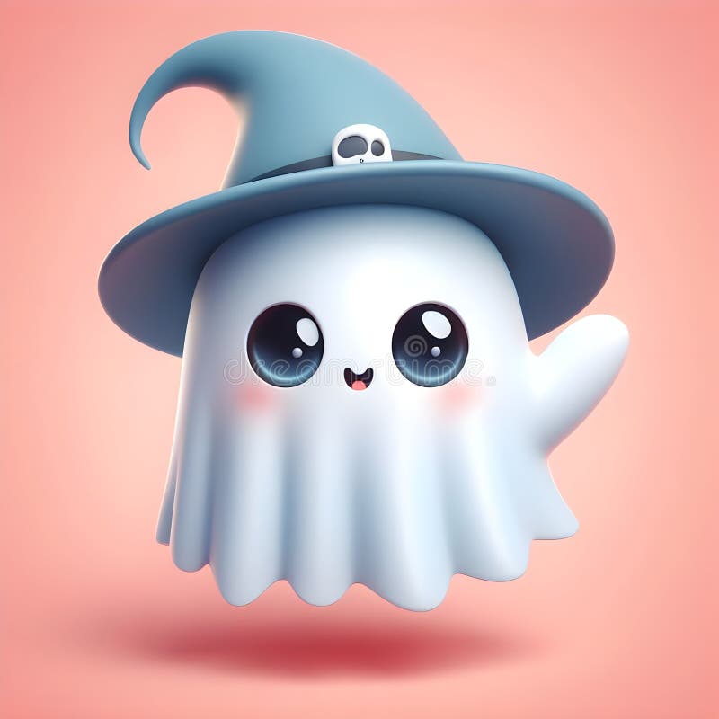 3D cute adorable ghost stock illustration. Illustration of nose - 311294738