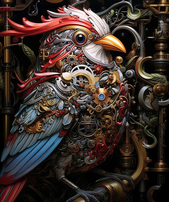 Illustration 3d Cyborg of Bird Stock Illustration - Illustration of ...