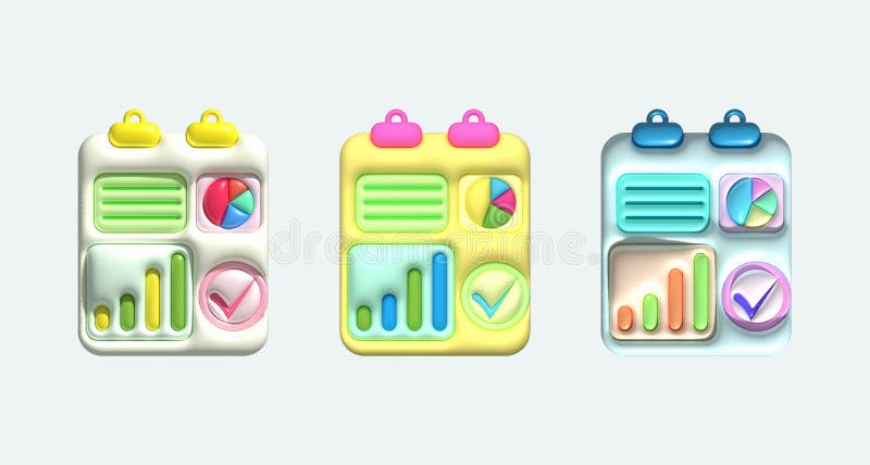 Illustration 3D, Data Plan, Workflow Graph. and Business Goals that ...