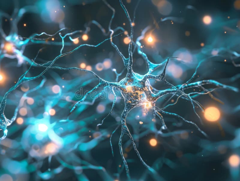 Illustration 3d De La Cellule Neuronale. Neurone Cellule Closeup ...