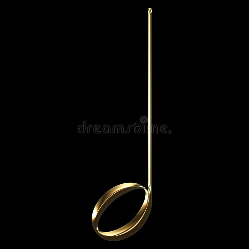 Illustration D'or De Note De Musique - Demi Note - Symbole Musical ...