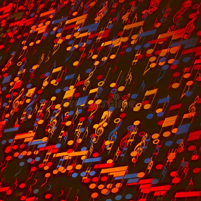 Illustration 3d Des Notes Musicales Illustration Stock - Illustration ...