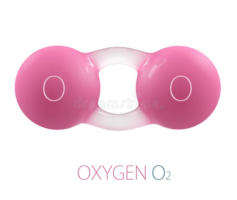 Sauerstoff-oder Des Molekül-O2 Hintergrund, Wiedergabe 3D Stock ...
