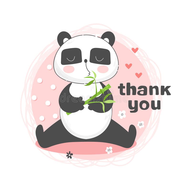 Panda Avec Signe De Remerciement, Illustration, Vecteur Illustration de ...