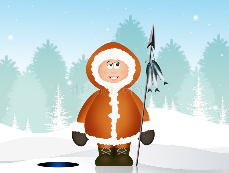Esquimau drôle illustration stock. Illustration du froid - 46712931