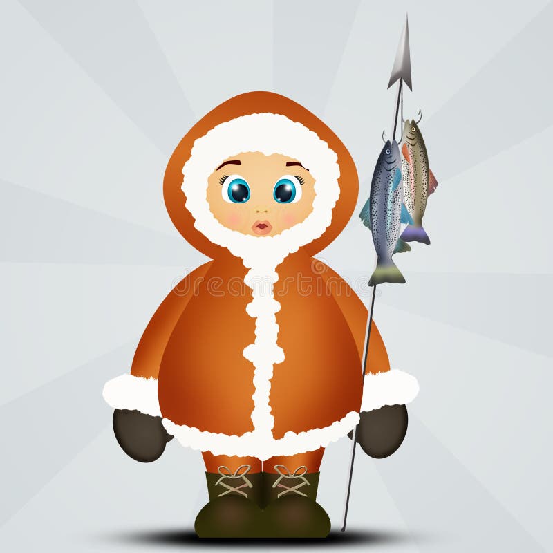 Esquimau drôle illustration stock. Illustration du froid - 46712931