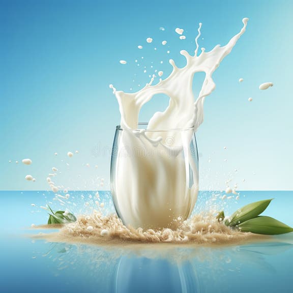 Illustration of 3d Fresh Milk Ad Template, Generative Ai Stock ...