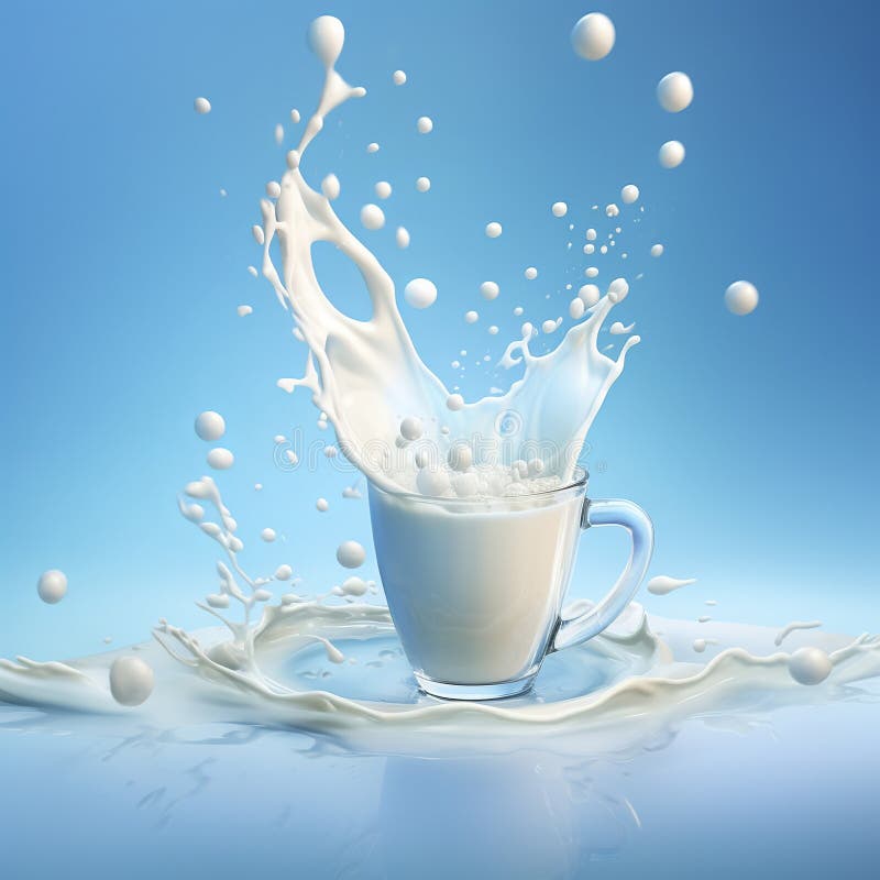 Illustration of 3d Fresh Milk Ad Template, Generative Ai Stock ...