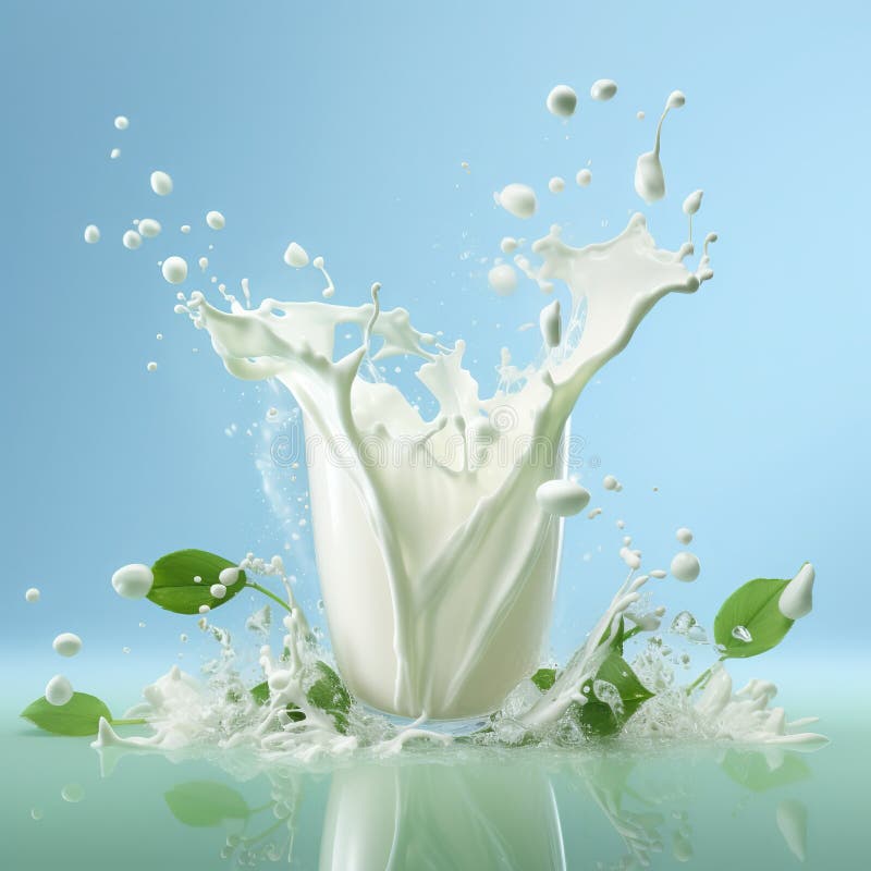 Illustration of 3d Fresh Milk Ad Template, Generative Ai Stock ...