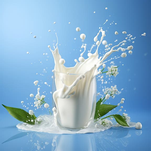 Illustration of 3d Fresh Milk Ad Template, Generative Ai Stock ...