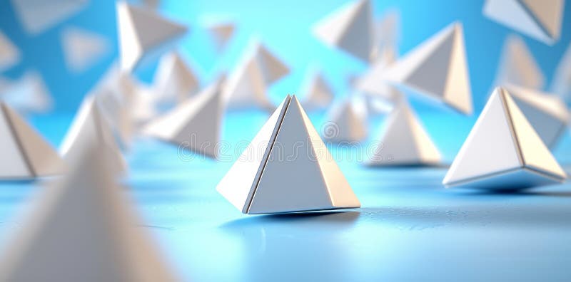 An Illustration in 3D of Geometric Shapes on a Blue Background with ...