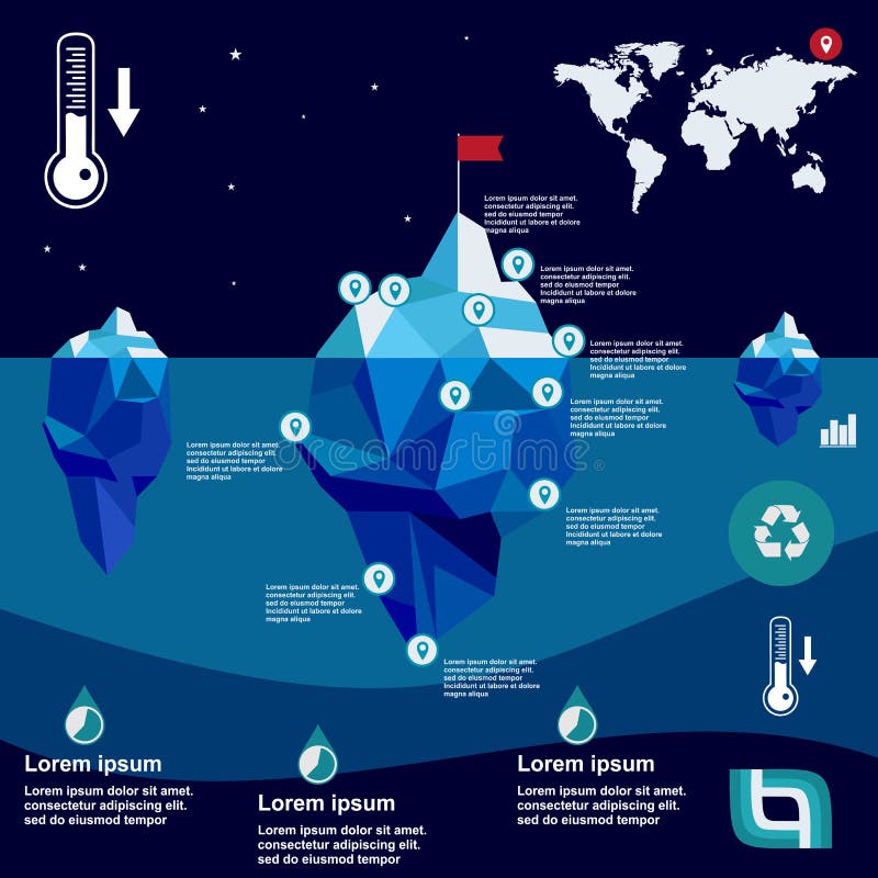 Illustration D'iceberg Dans La Conception Plate Illustration Stock ...