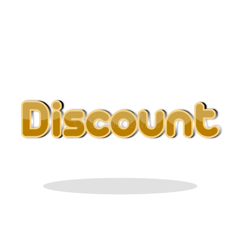 An Illustration of a 3D Image with the Words Discounted. Stock ...