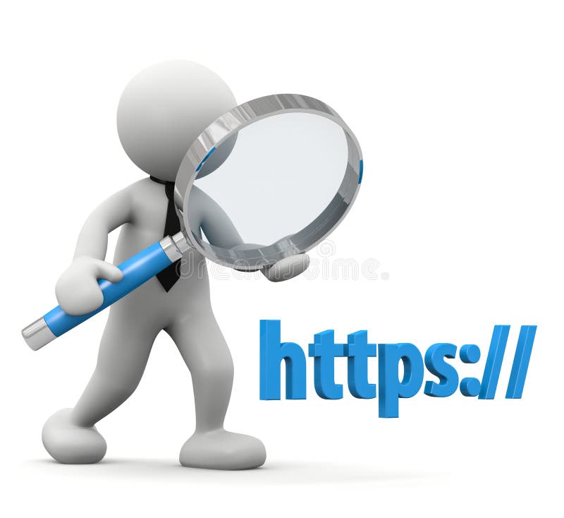 Illustration 3d Man Searching for Website Stock Illustration ...