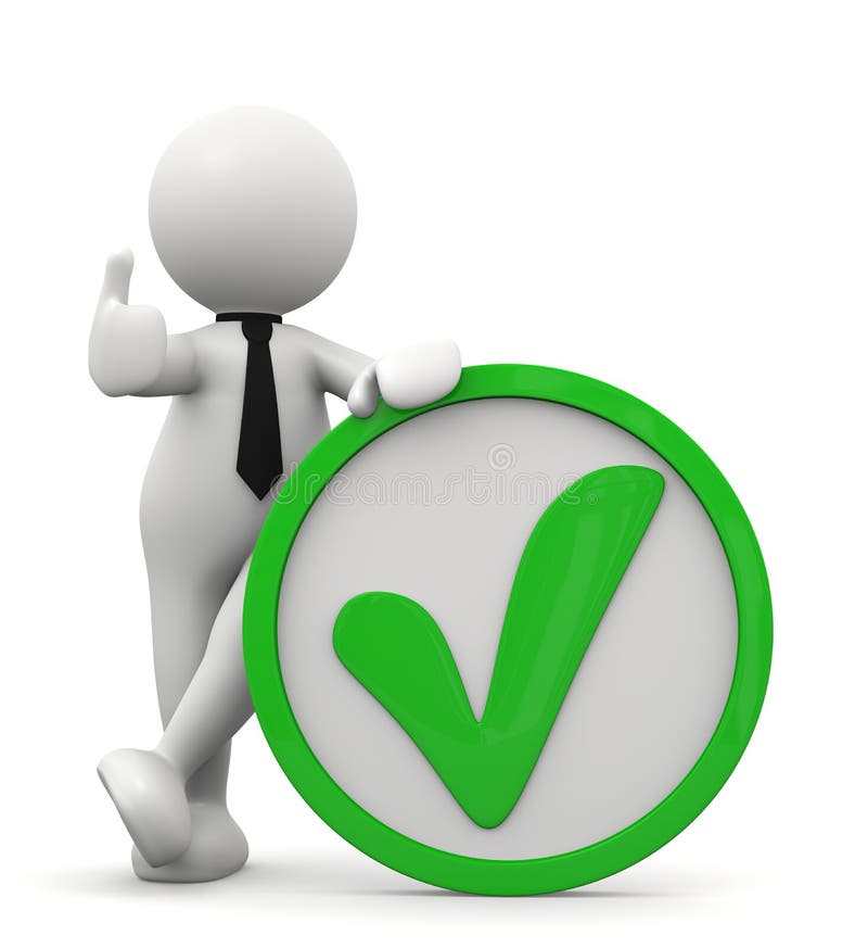 Illustration 3d Man with Validate Symbol Stock Illustration ...