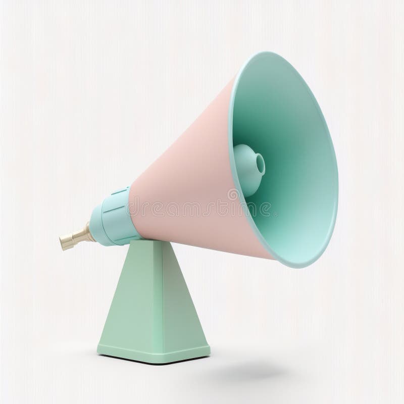 Illustration 3D Megaphone in Isolated Pastel Background Stock ...