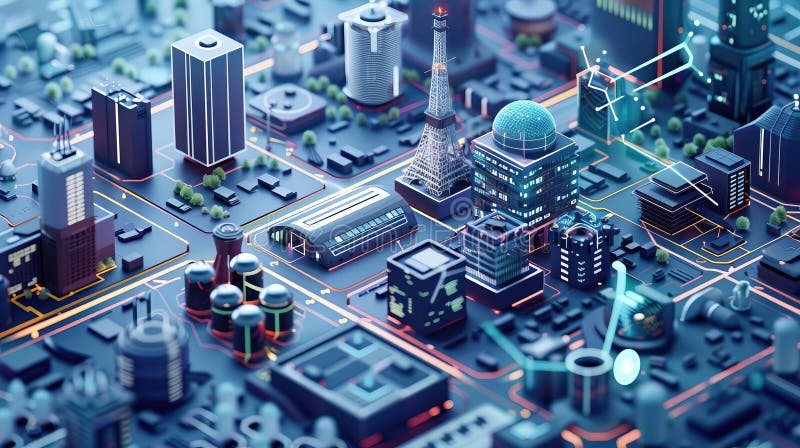 Illustration 3D Model AIoptimized Energy Management and Smart Grid ...