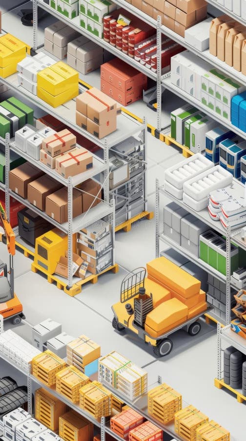 Illustration 3D Model AIoptimized Inventory Management and Supply Chain ...