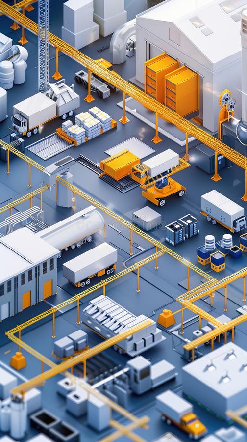 Illustration 3D Model AIoptimized Supply Chain Visibility and ...