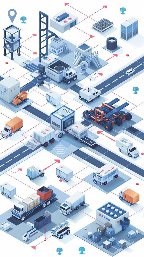 Illustration 3D Model AIoptimized Supply Chain Visibility and ...
