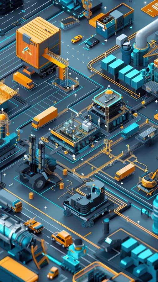 Illustration 3D Model AIoptimized Supply Chain Visibility and ...