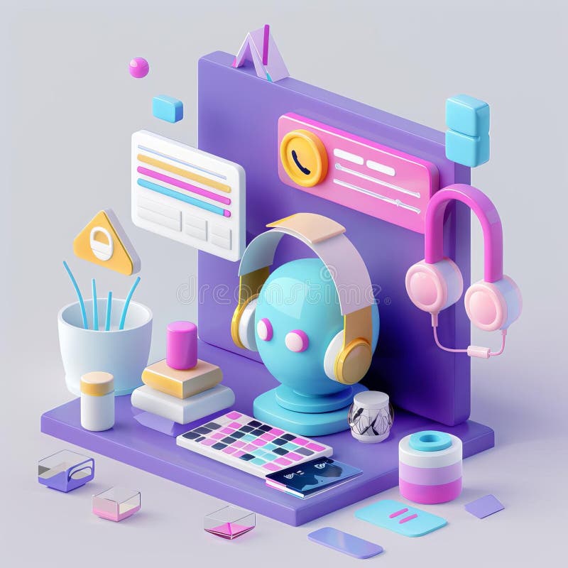 Illustration 3D Model AIpowered Customer Relationship Management CRM ...