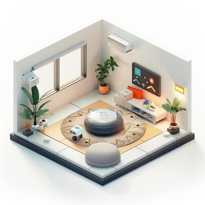 Illustration 3D Model AIpowered Virtual Assistants for Smart Home ...