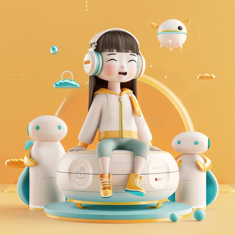 Illustration 3D Model AIpowered Virtual Assistants for Smart Home ...