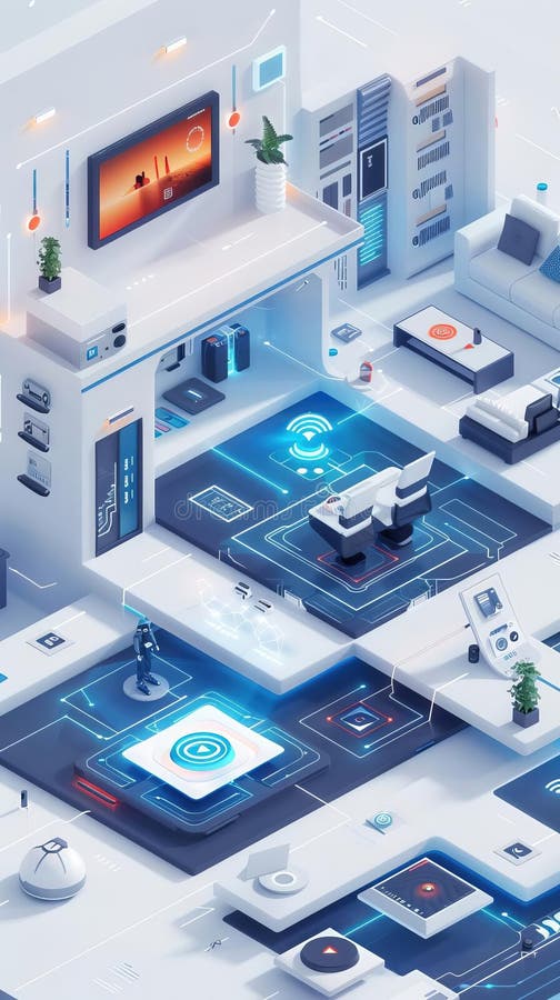 Illustration 3D Model AIpowered Virtual Assistants for Smart Home ...