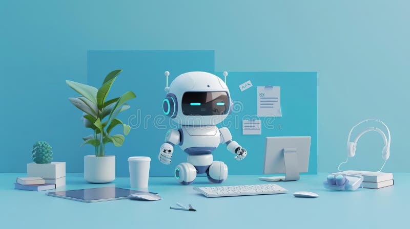 Illustration 3D Model AIpowered Virtual Assistants for Smart Home ...