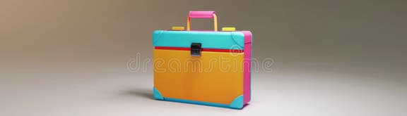 89 Illustration of a 3D Model of a Briefcase Icon in Vibrant Colors ...