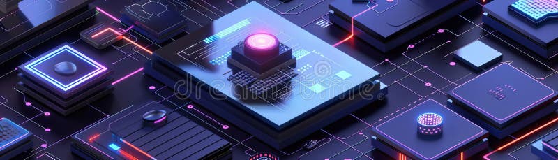 Illustration 3D Model Cybersecurity System with AI Threat Detection and ...