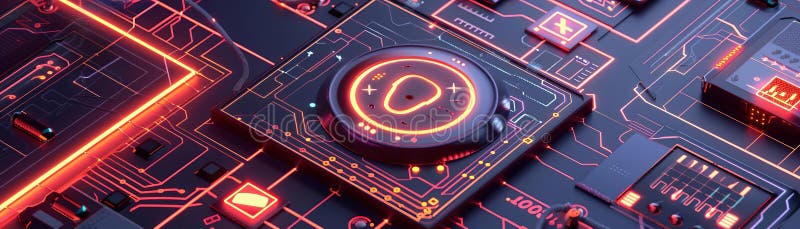 Illustration 3D Model Cybersecurity System with AI Threat Detection and ...