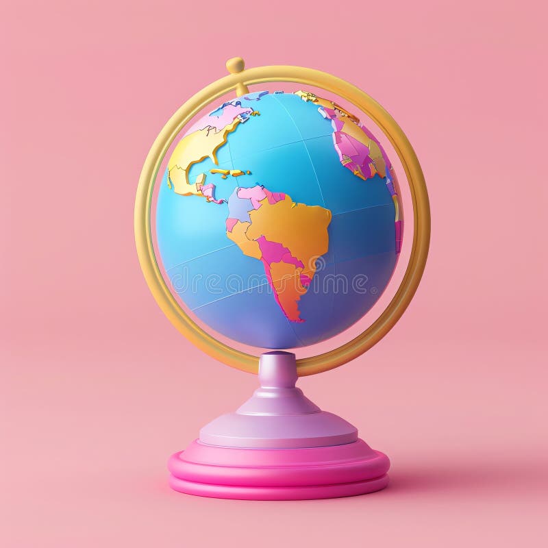 23 Illustration of a 3D Model of a Globe Icon in Bright Colors Stock ...