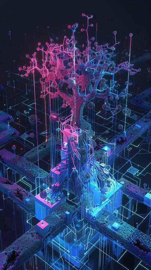 Illustration 3D Model Machine Learning Algorithm Visualized As a ... Illustration 3D Model Machine Learning Algorithm Visualized As a ...
