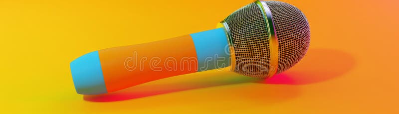 44 Illustration of a 3D Model of a Microphone Icon in Bright Colors ...