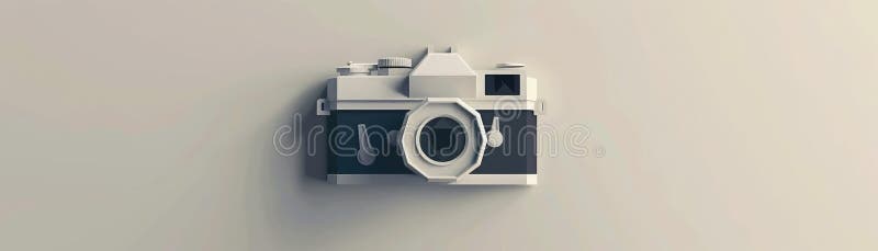 Illustration 3D Model Minimal Icon of a Camera Formed by Simple ...