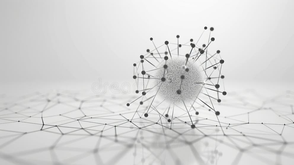 Illustration 3D Model Minimal Interconnected Line Icon Representing a ...