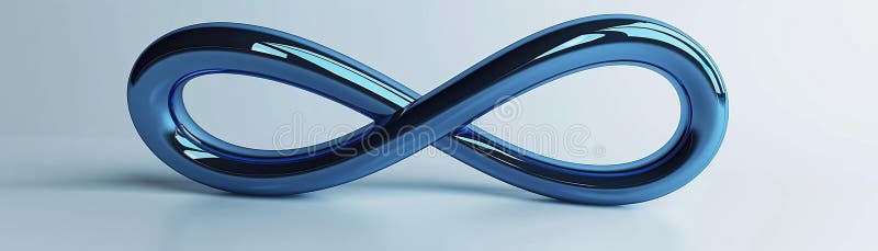 Illustration 3D Model Minimal Line Segment Icon in an Abstract Infinity ...