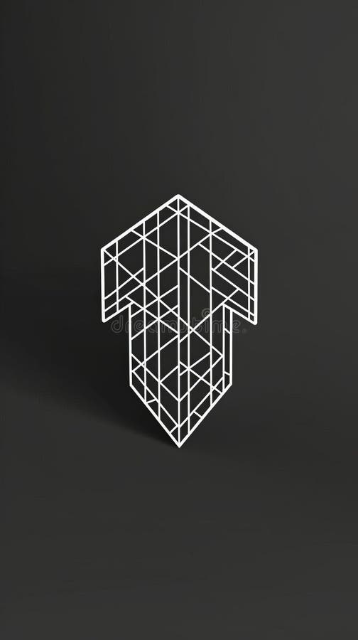 Illustration 3D Model Minimalist Angled Line Art Icon Depicting a ...