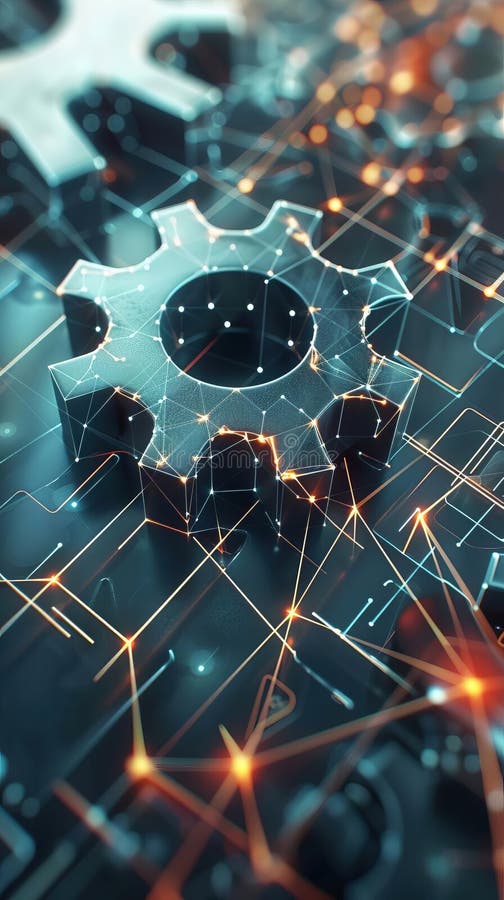 Illustration 3D Model Minimalist Icon of a Gear or Settings Shape Using ...